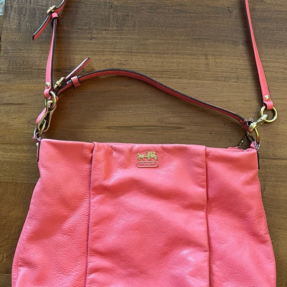 Coach | Bags | Coach Pink Leather Shoulder Bag | Poshmark